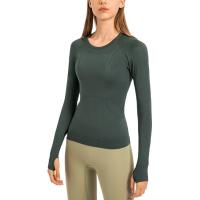 China Custom Women Long Sleeve Yoga Tops Wholesale Girls Workout Sports Shirt Women Fitness Active Wear T Shirt for sale