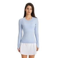 China Custom Women Long Sleeve Yoga Tops Wholesale Girls Workout Sports Shirt Women Fitness Active Wear T Shirt for sale