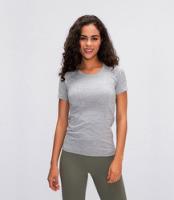 China Women Slim Fit Short Sleeve Sports T Shirts Workout Yoga Tops Comfortable Active Wear Training Gym T Shir for sale