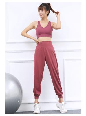 China Back Cross Sweatpants Women&prime;s Loose Pants Girdle Feet Quick Dry Running Fitness Pants Fall Thin High-Waisted Yoga Pants for sale