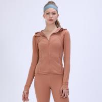 China Autumn/Winter Hooded Jacket Top Yoga Coat Long Sleeved Slim Fit Sports Fitness Wear for Women for sale