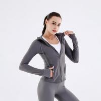 China Autumn/Winter Hooded Jacket Top Yoga Coat Long Sleeved Slim Fit Sports Fitness Wear for Women for sale
