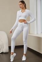China Sports Knit Two-Piece Set Europe and The United States New Hip Lift Elastic Fitness Cross-Border Spring and Autumn Seamless Yoga Suit Women for sale