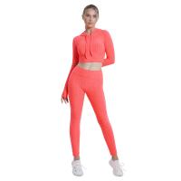 China Yoga Wear Women Hooded Top Pants Sports Yoga Suit Running Yoga Fitness Wear for sale