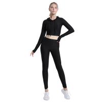 China Yoga Wear Women Hooded Top Pants Sports Yoga Suit Running Yoga Fitness Wear for sale