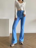 China Spring High-Waisted Retro Lazy Stretch Micro-Cropped Pants for Women Slim Casual Pants for sale