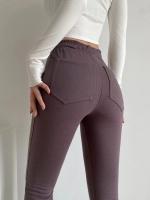 China Spring High-Waisted Retro Lazy Stretch Micro-Cropped Pants for Women Slim Casual Pants for sale