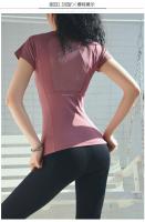 China New Sports T-Shirt Women Quick Dry Running Training Short Sleeve Yoga Top Summer Network Red Sexy Back Fitness Clothing T Shirt for sale