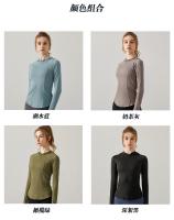 China New Long-Sleeved Fitness Wear Women Hooded Sports Smock Morning Running Training Clothes Thin Quick-Drying Yoga Clothes Top for sale