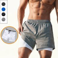 China Seasonal Thin Outdoor Sports Shorts Men&prime;s Quick Drying Basketball Pants Fitness Casual Shorts Fake 2 Pieces for sale