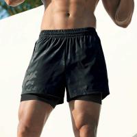 China Seasonal Thin Outdoor Sports Shorts Men&prime;s Quick Drying Basketball Pants Fitness Casual Shorts Fake 2 Pieces for sale