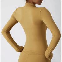 China Nude Feeling Thumb Cuff Design Jogging Wear Women&prime;s Jacket Yoga Workout Top Full Zip Slim Fit Training Wear Tracksuits for sale