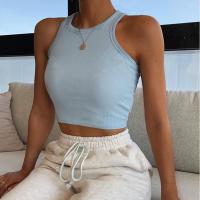 China Sleeveless T Shirt Vest Solid Color Thread In Autumn Spring for sale