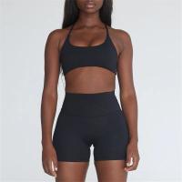China Anti Wrinkle Sports Wear Clothing Summer Yoga Biker Women Shorts Sets for sale