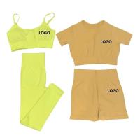 China High Waist Sports Wear Clothing Women Seamless Yoga Leggings Set for sale