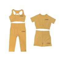 China High Waist Sports Wear Clothing Women Seamless Yoga Leggings Set for sale