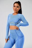 China Plus Size Sports Wear Clothing Seamless Activewear Set Long Sleeved for sale