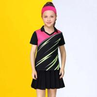 China Cotton Sports Wear Clothing Tee Shirts Skirt Sets For Girls Children for sale