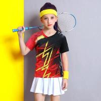 China Cotton Sports Wear Clothing Tee Shirts Skirt Sets For Girls Children for sale