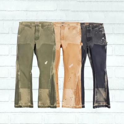 China Multi Pocket Cargo Trouser for Men Custom Hiking Work Pants Vintage Sportswear Knitted Washed Jeans for sale