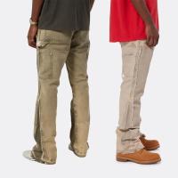 China Multi Pocket Cargo Trouser for Men Custom Hiking Work Pants Vintage Sportswear Knitted Washed Jeans for sale