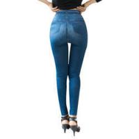 China OEM Large Size Available Seamless Women Denim Jeans Leggings Workout Pencil Pants for sale