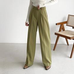 China 2023 Pants for Ladies Custom Oversize Square Pants Silk Straight Wide Leg Women Trousers Floor-Length Office for sale