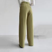 China 2023 Pants for Ladies Custom Oversize Square Pants Silk Straight Wide Leg Women Trousers Floor-Length Office for sale