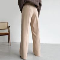 China 2023 Pants for Ladies Custom Oversize Square Pants Silk Straight Wide Leg Women Trousers Floor-Length Office for sale