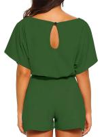 China Casual Loose Women Summer Short Pants Solid Color One Piece Women Jumpsuit for sale