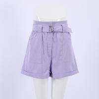 China Sweet Cotton Short Pants Anti Wrinkle Korean Casual Pants With Belt for sale