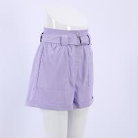 China Sweet Cotton Short Pants Anti Wrinkle Korean Casual Pants With Belt for sale