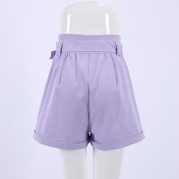 China Sweet Cotton Short Pants Anti Wrinkle Korean Casual Pants With Belt for sale