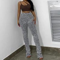 China Mixed Color Fashion Casual Pants Winter Stripe High Waist Pants for sale