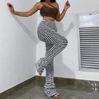 China Mixed Color Fashion Casual Pants Winter Stripe High Waist Pants for sale