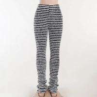 China Mixed Color Fashion Casual Pants Winter Stripe High Waist Pants for sale