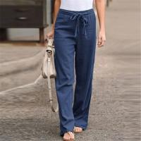 China Fashion All Match  Blue Casual Pants Summer Wide Leg Trousers for sale