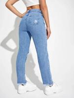 China Cotton Fashion Casual Pants Ripped High Street Wear Solid Jeans for sale