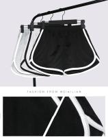 China Mixed Color Summer Sports Shorts Elastic Drawstring Patchwork Soft Women Shorts for sale