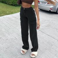 China Multi Pocket Casual Denim Trousers Classic Women Cargo Pants for sale