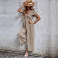 China Elastic Waist Fashion Casual Pants European And American Casual Jumpsuit for sale