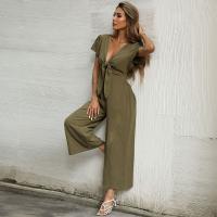 China Elastic Waist Fashion Casual Pants European And American Casual Jumpsuit for sale