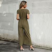 China Elastic Waist Fashion Casual Pants European And American Casual Jumpsuit for sale