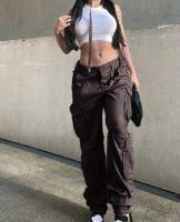 China 6 Pocket Women Cargo Pants Mixed Color 100% Cotton Baggy Custom Utility for sale