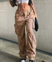 China 6 Pocket Women Cargo Pants Mixed Color 100% Cotton Baggy Custom Utility for sale