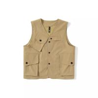 China Vintage Fall Fashion Multi Pocket Solid Casual Cargo Sleeveless Vest for sale