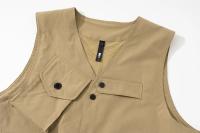 China Vintage Fall Fashion Multi Pocket Solid Casual Cargo Sleeveless Vest for sale
