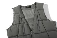 China Winter Fashion Quilted V-Neck Zipper Pockets Sleeveless Puffer Vest for sale