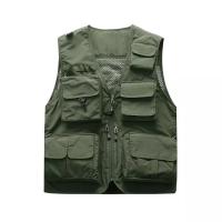 China Summer Fashion Men&prime; S Photographer Waistcoat Mesh Many Pocket Vest for sale