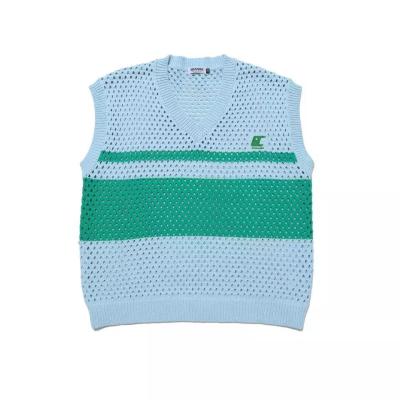 China Spring and Fall Mesh Contrast V-Neck Men&prime; S Knitted Sweater Vest for sale